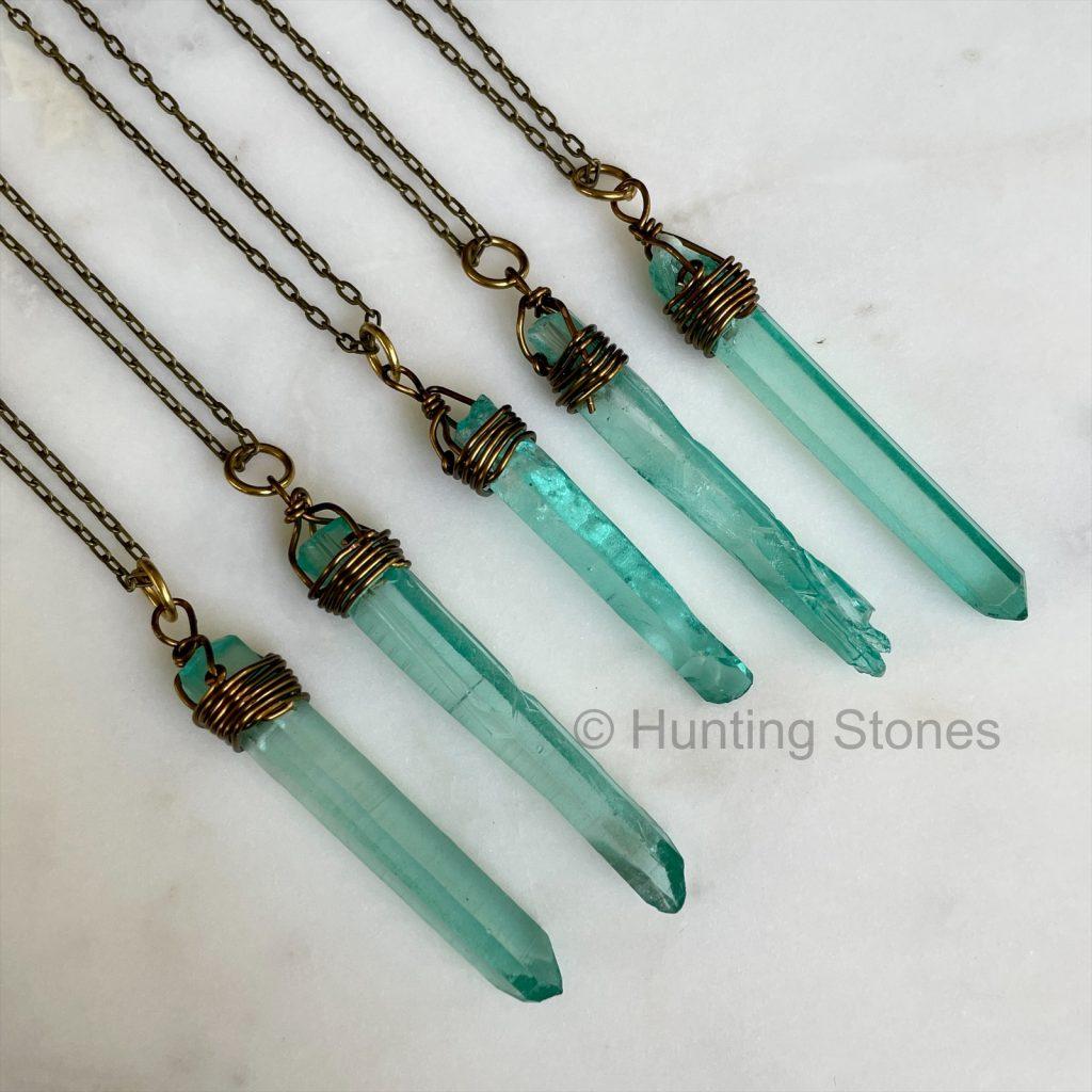 Stunning Aqua Titanium Natural Crystal Necklace -18 or 22 inch ...