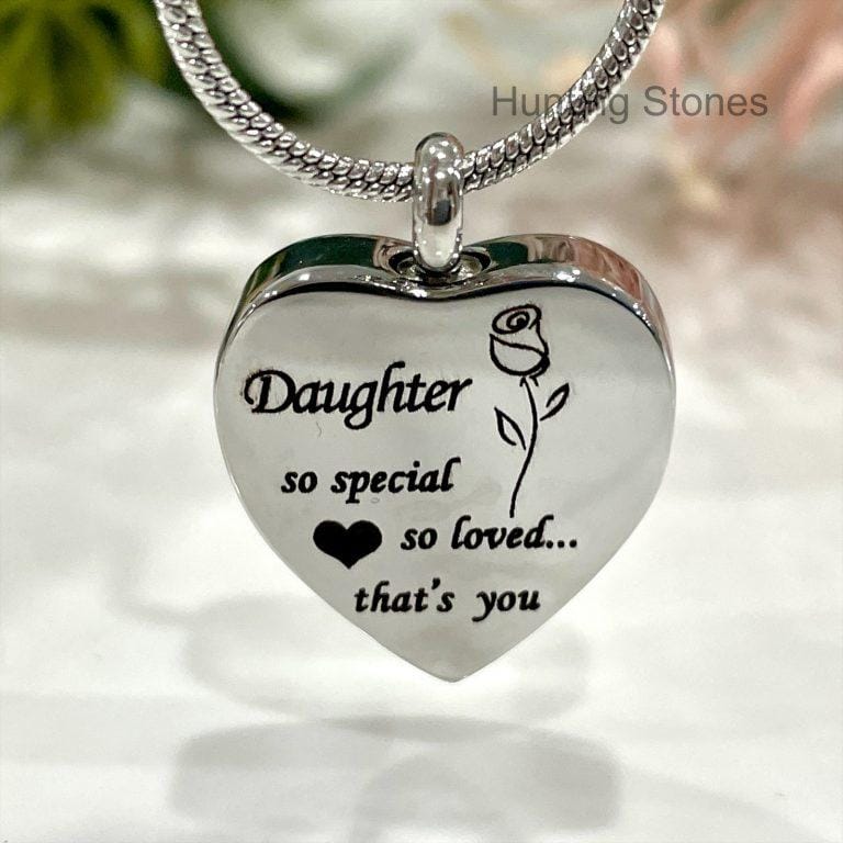 Rose Memorial Cremation Ashes Urn Pendant Necklace - Stainless Steel ...