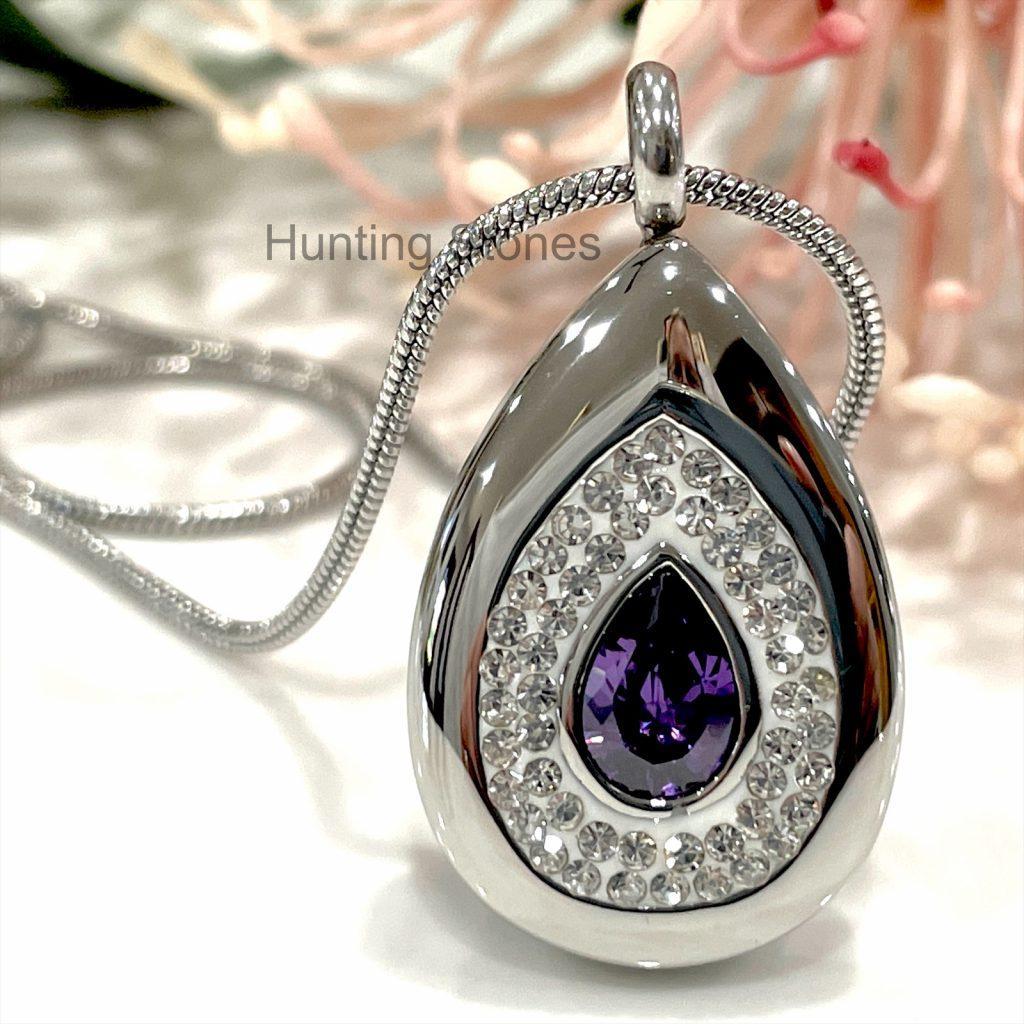 Crystal Teardrop Memorial Cremation Ashes Urn Pendant Necklace ...
