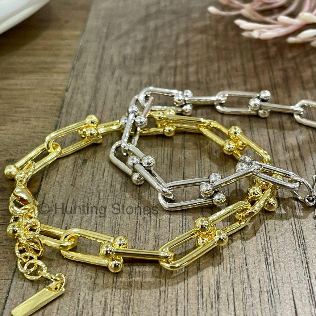 Stunning Geometric U Link Bracelet - 18cm + 4cm Extension - Gold or ...